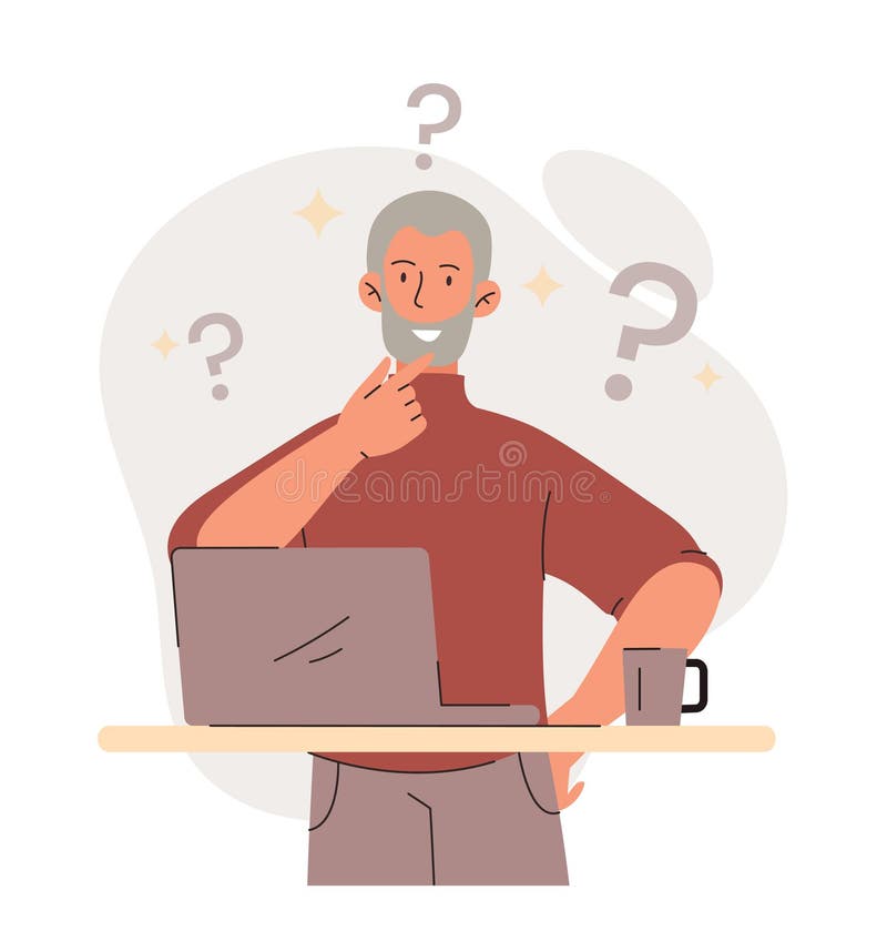 Older Generation Problems Using Technology Concept Stock Vector ...