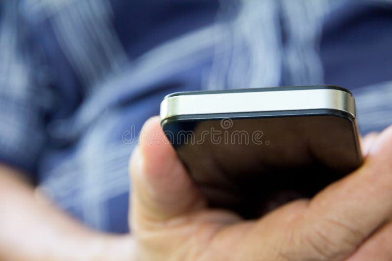 Older Man Checking His Phone Stock Image - Image of males, phone: 56394563