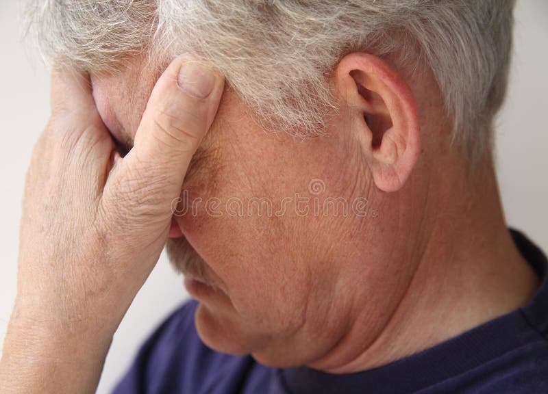 Older Man Depressed or Grieving Stock Image - Image of older ...