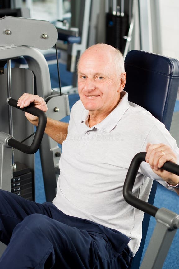 Older Man Exercising at the Gym Stock Photo - Image of male, citizen ...