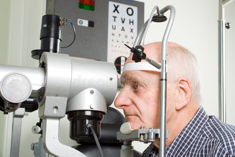 Older Man Having Eye Examination Stock Image - Image of mature, optical ...