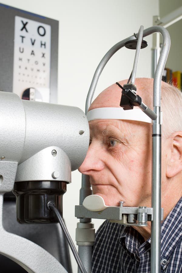 Older Man Having Eye Examination Stock Image - Image of looking ...