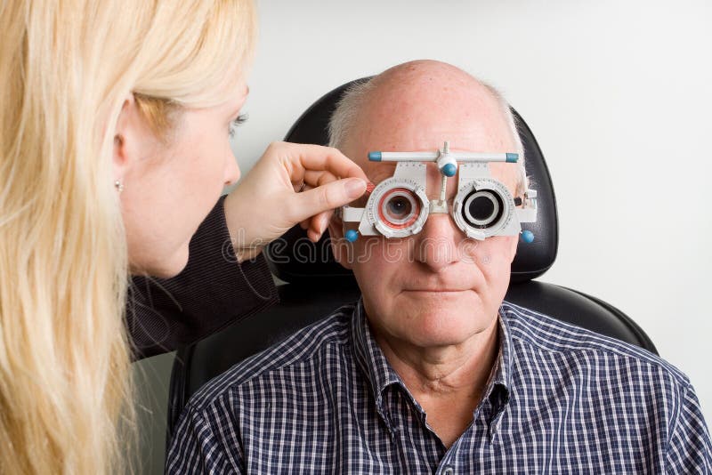 Older Man Having Eye Examination Stock Image - Image of looking ...