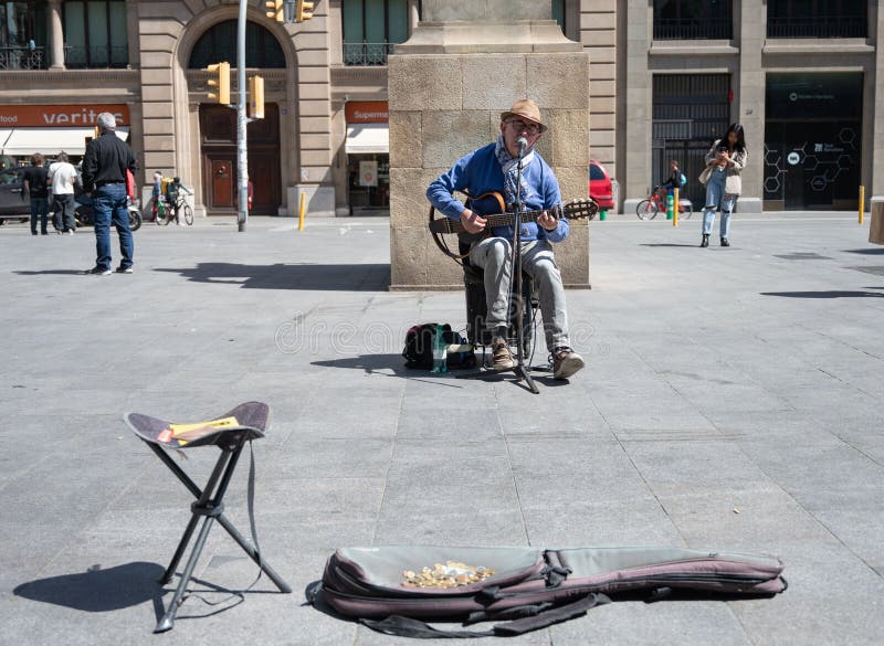 Detail of an Older Man Playing the Guitar in the Street Editorial Image ...