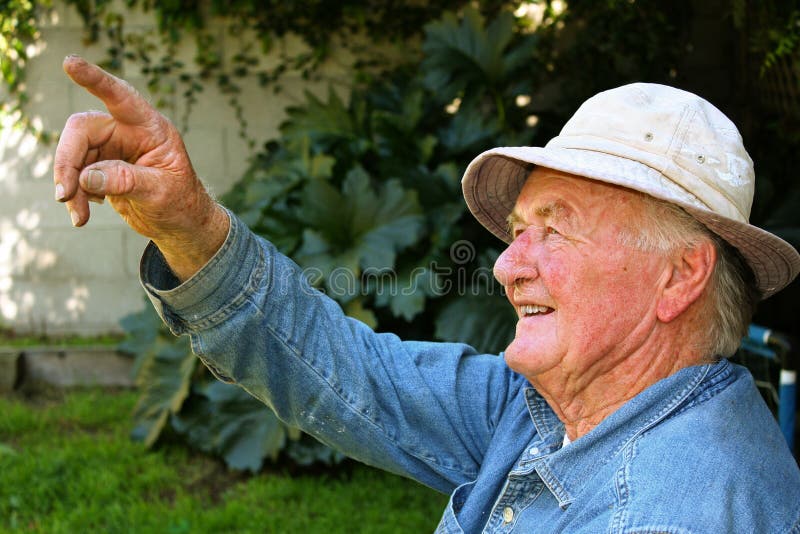 Older Man Pointing Finger stock photo. Image of person - 50665912
