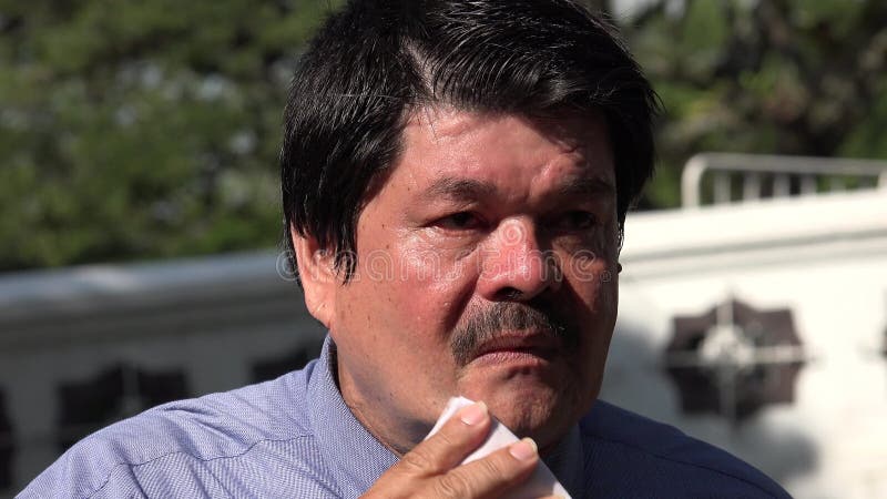 Older Man Sweating on Hot Summer Day Stock Video - Video of male ...