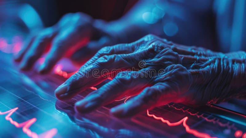 Older Man Undergoing a Routine Cardiogram Test during Health Check ...