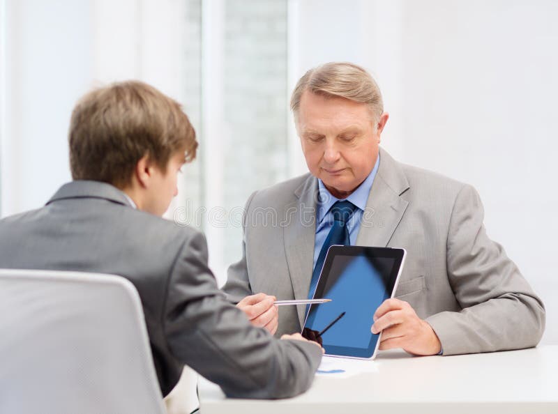 Older Man and Young Man with Tablet Pc Stock Photo - Image of modern ...