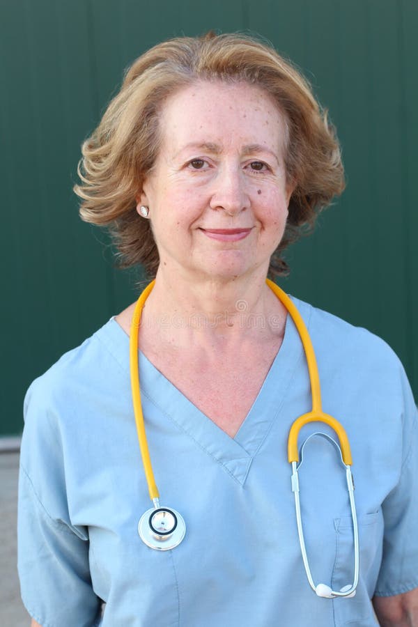 Older Nurse Close Up Isolated Stock Image - Image of medicine, medic ...