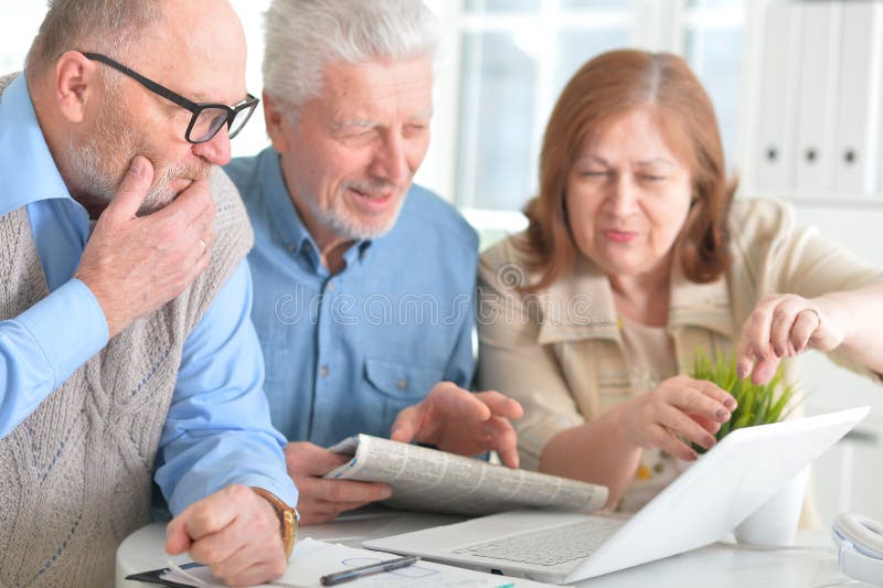 Older people with a laptop stock photo. Image of laptop - 88057560