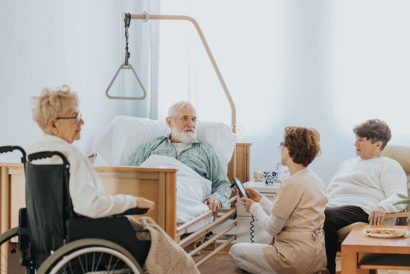 Older People in Nursing Home Stock Image - Image of help, care: 201810889