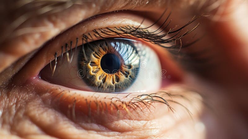 An Older Person Eye with a Yellow Iris, AI Stock Photo - Image of ...
