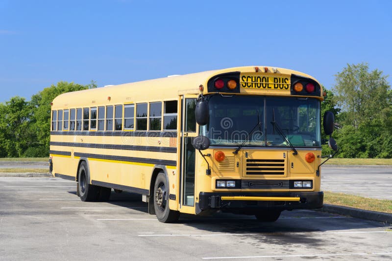 Older School Bus Sits Parked for the Summer Vacation Stock Photo ...
