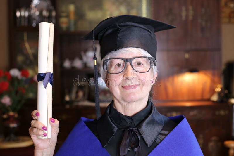 Older Student during Her Graduation Day Stock Image - Image of ...