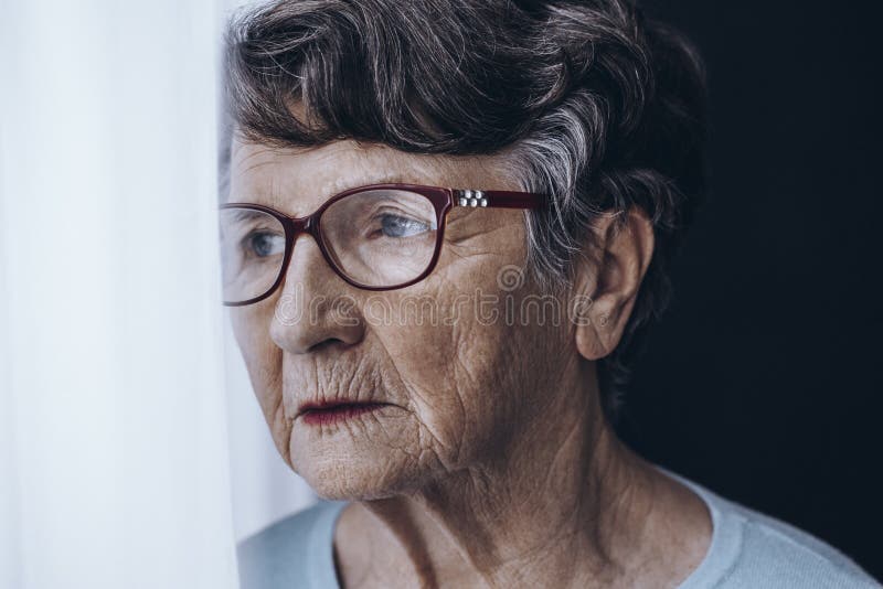 Older Woman with Memory Problems Stock Photo - Image of sick, nursing ...