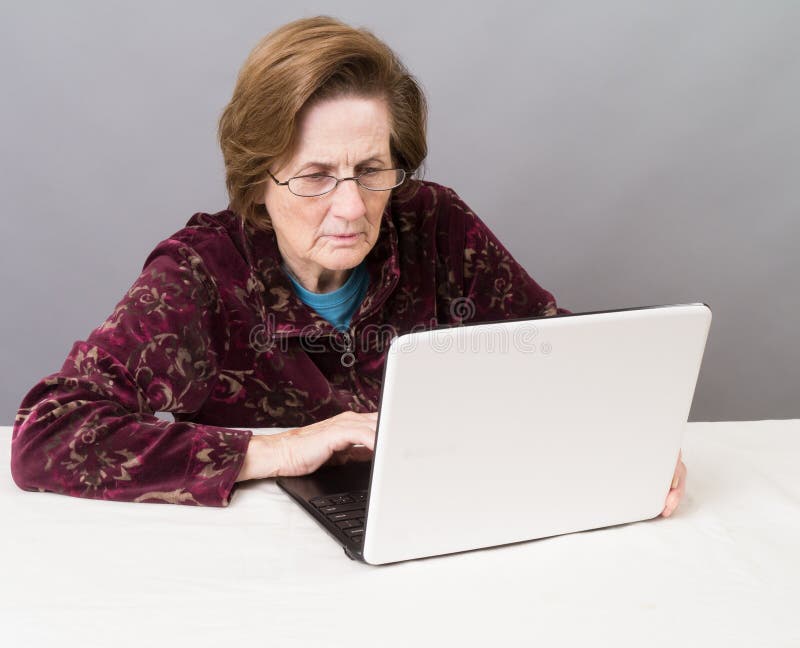 Older Women Using the Computer Stock Photo - Image of social, mature ...