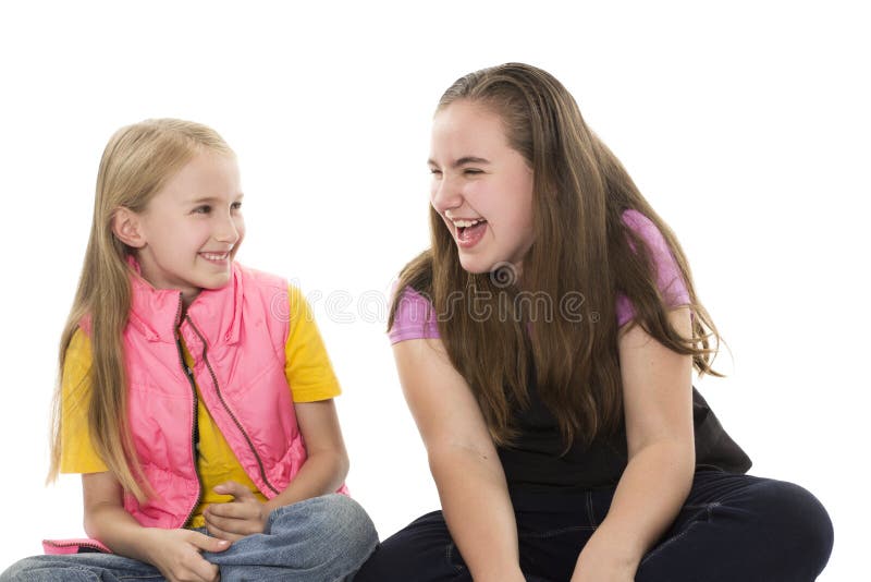 Two young sisters stock photo. Image of casual, girl - 107001422
