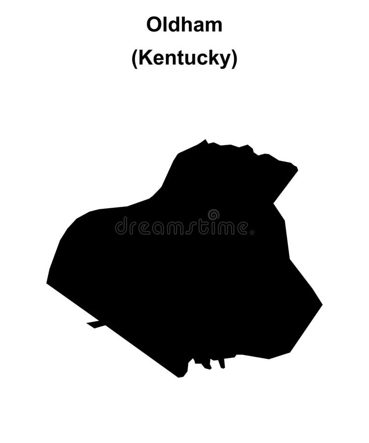 Oldham outline map stock vector. Illustration of contour - 361600195