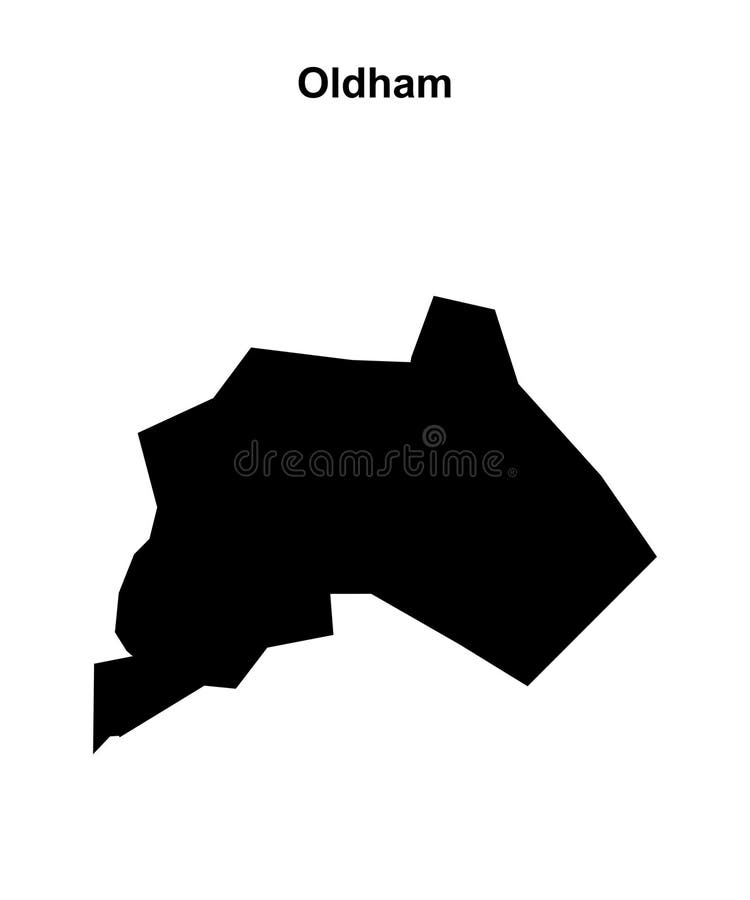 Oldham outline map stock vector. Illustration of region - 360363386