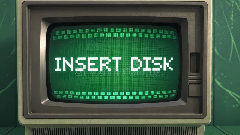 OldSchool Computer Monitor a Retro Computer Monitor Sits on a Desk ...