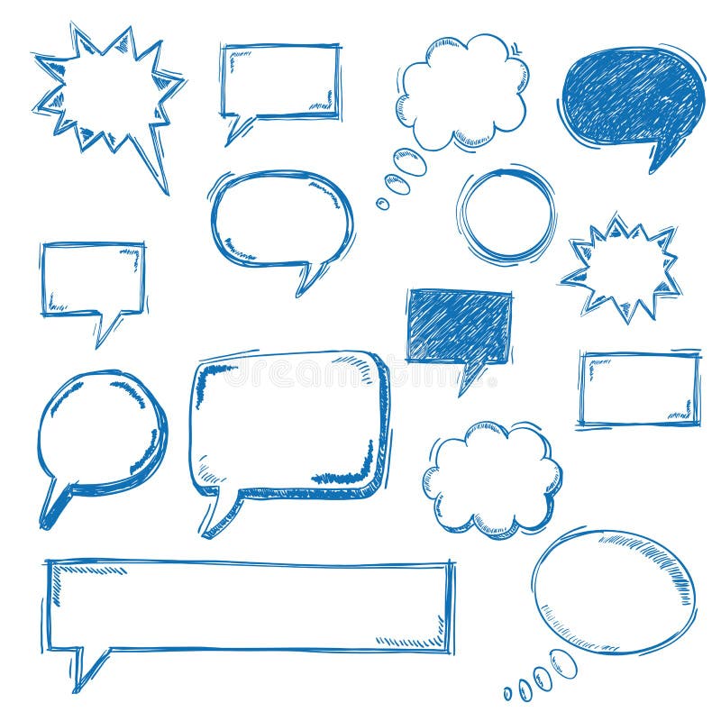 Handdrawn Speech Bubbles Header Stock Vector - Illustration of drawn ...