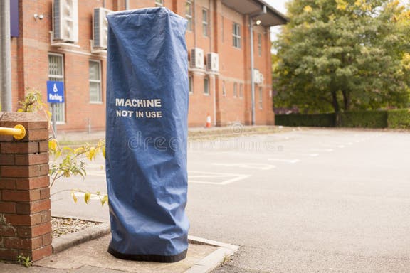 Oldsign machine not in use stock photo. Image of english - 100632086