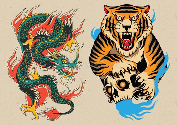 Old Skool Tatoo flash set stock vector. Illustration of graphic - 247075807