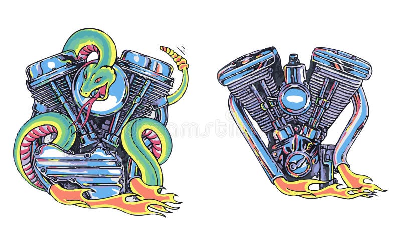 Harley Davidson Logo With Flames Tattoo