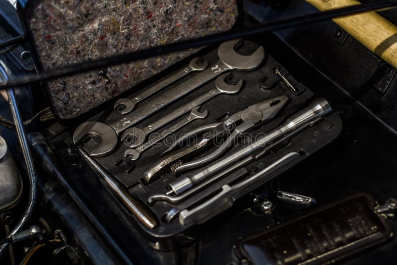 Oldtimer classic car tools stock image. Image of oldtimer - 130458731