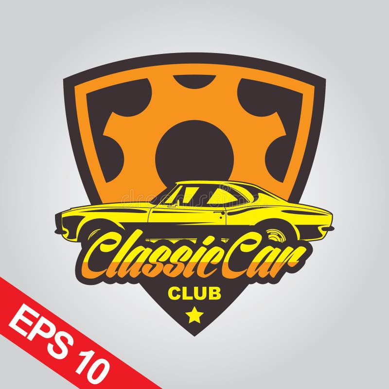 Oldtimer Logo Template vektor abbildung. Illustration von einstellen ...