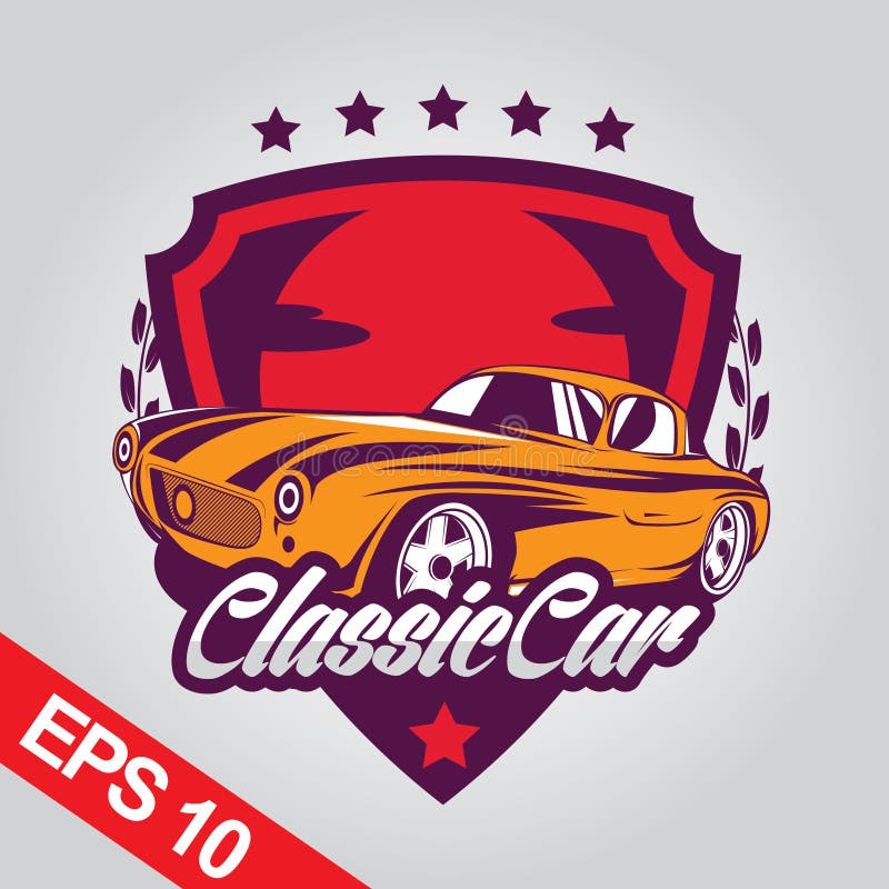 Oldtimer Logo Template vektor abbildung. Illustration von kennsatz ...
