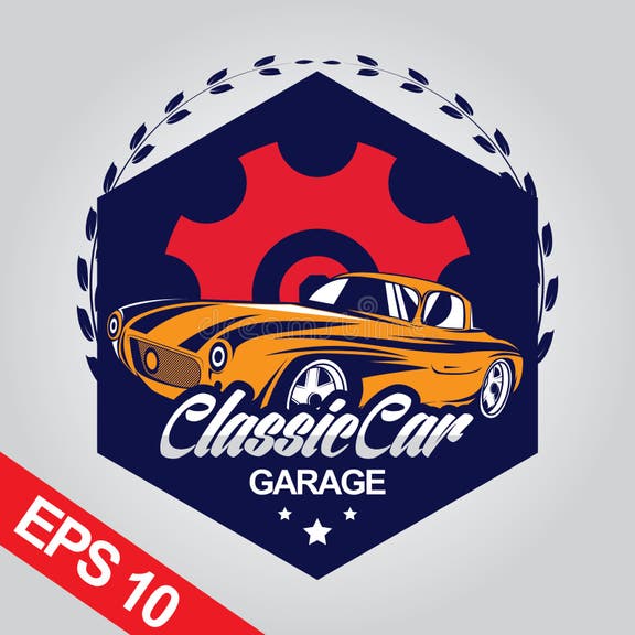 Oldtimer Logo Template vektor abbildung. Illustration von zeile - 98690852