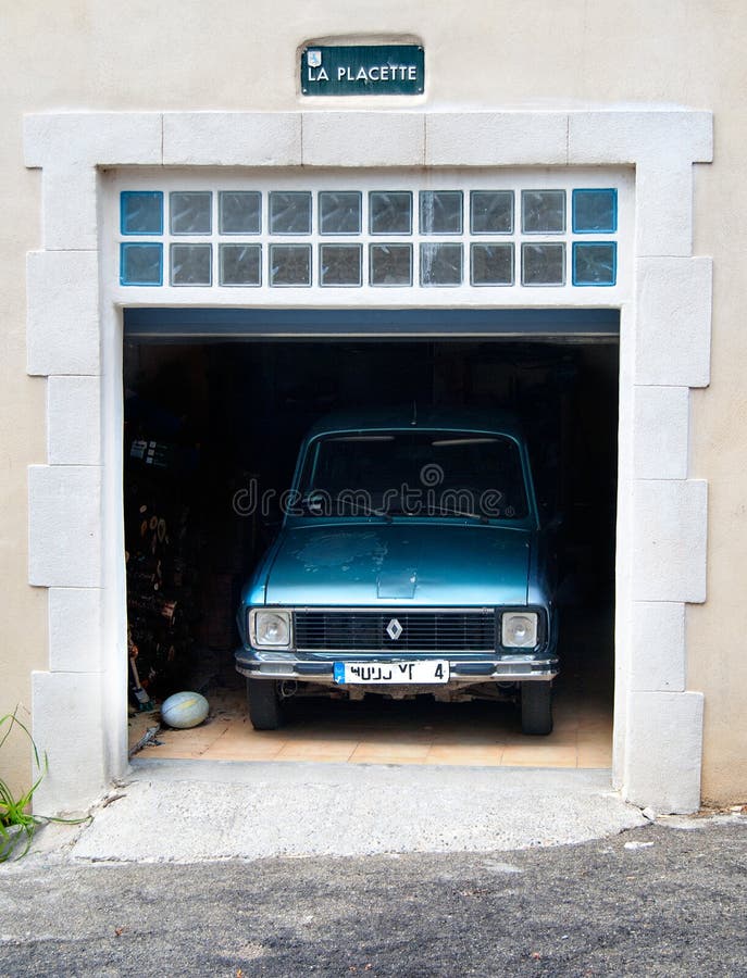 Oldtimer parked in garage editorial stock photo. Image of parking ...