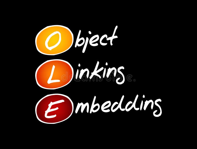 Ole Object Linking And Embedding Acronym Stock Illustration Illustration Of Business Online