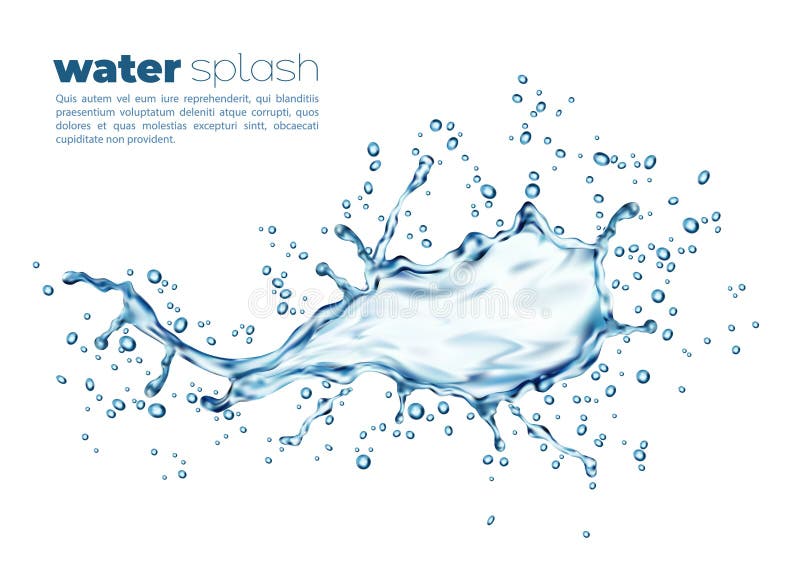 Oleaje De Agua Azul Salpicadura Aislada De Gotas Salpicar Ilustración ...