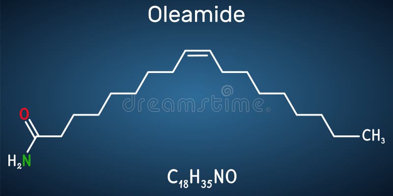 Oleamide Molecule. it is Fatty Amide Derived from Oleic Acid Stock ...