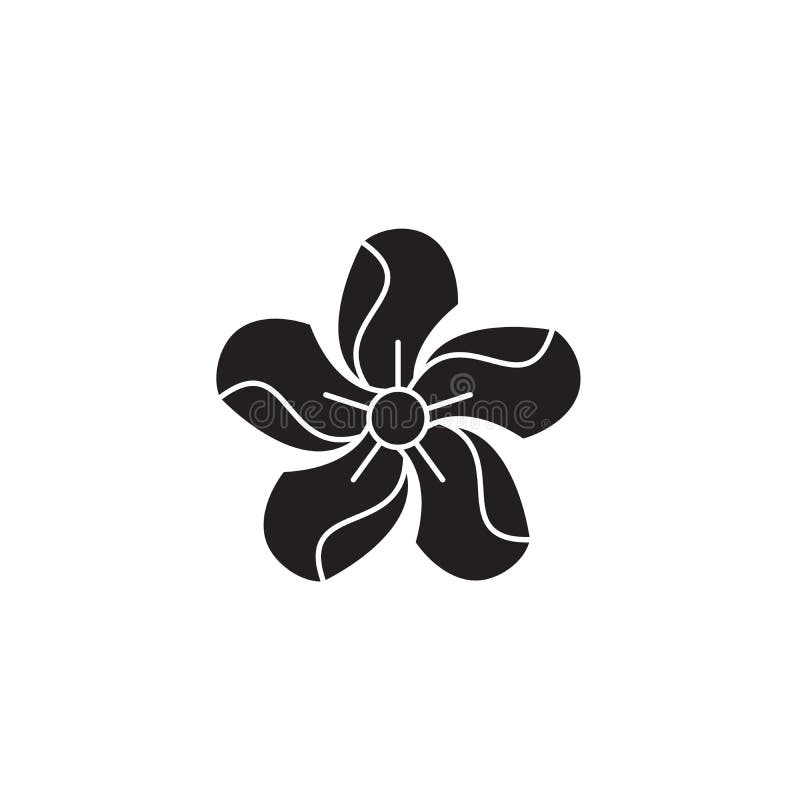 Oleander Black Vector Concept Icon. Oleander Flat Illustration, Sign ...