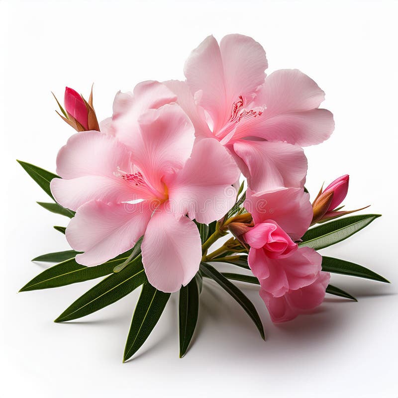 Oleander, Isolated on a White Background Stock Illustration ...