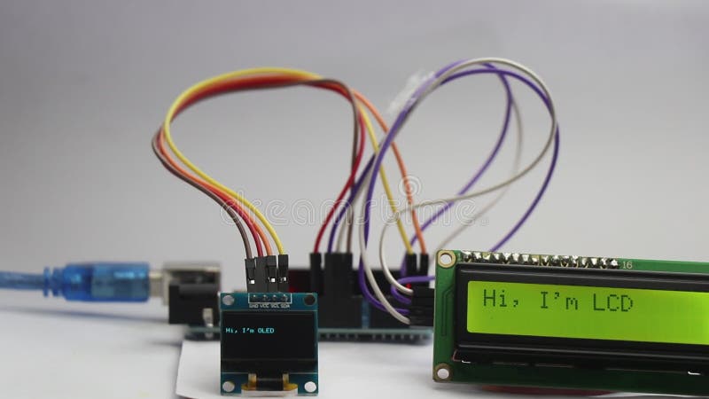 OLED and LCD Display Modules Connected To a Micro Controller Using ...