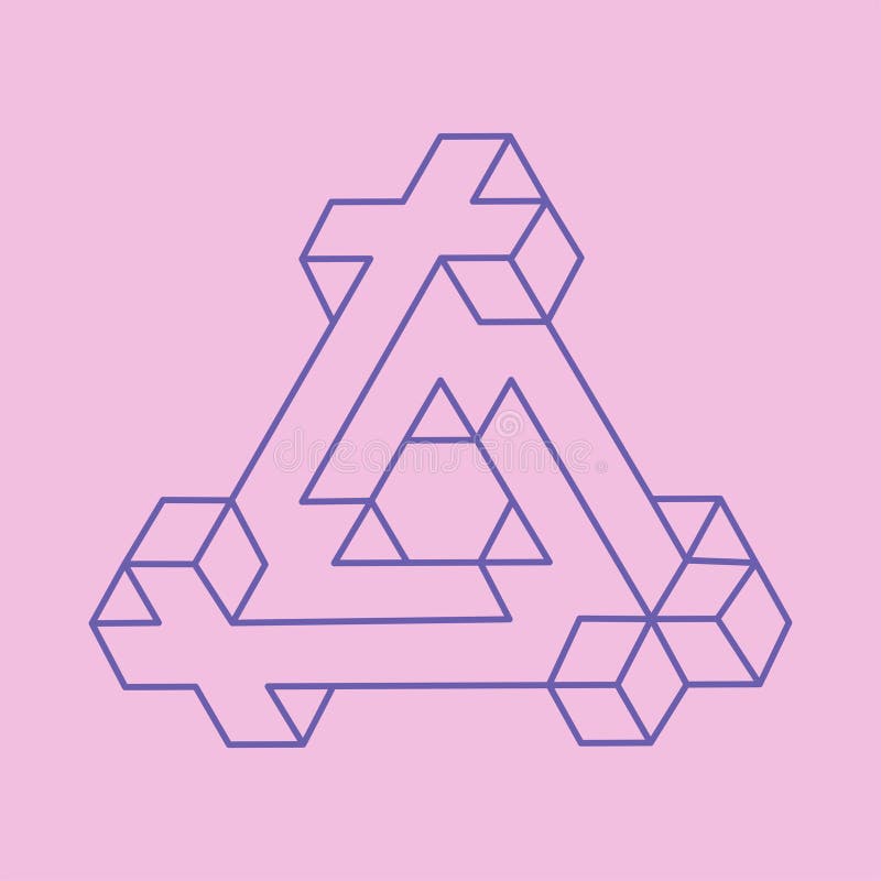 Impossible Shape, Optical Illusion Figure, Vector Triangle. Escher ...