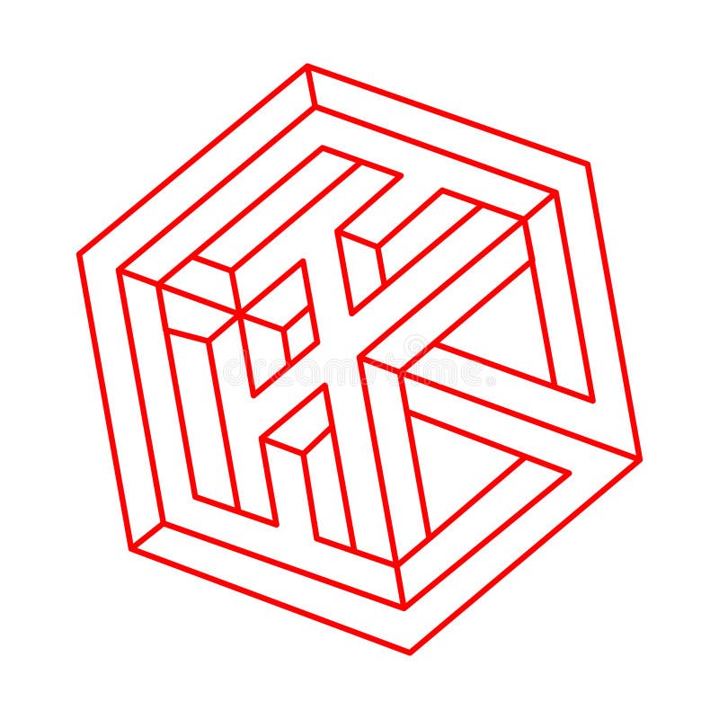 Optical Illusion Shapes. Impossible Objects. Optical Art Figures. Line ...