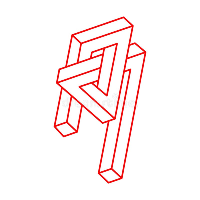 Impossible Shapes. Logo. Optical Illusion. Linear Infinite Object ...