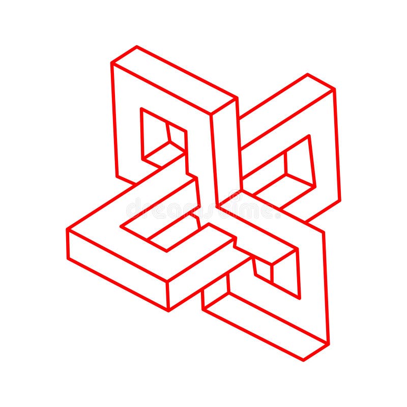 Impossible Shapes, Optical Illusion Figure, Vector. Escher Paradox ...