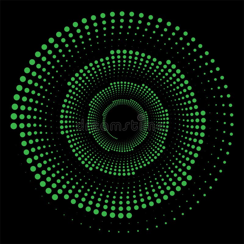 Vortex Dotted Green Shape. Modern Geometric Art. Trendy Design Element ...