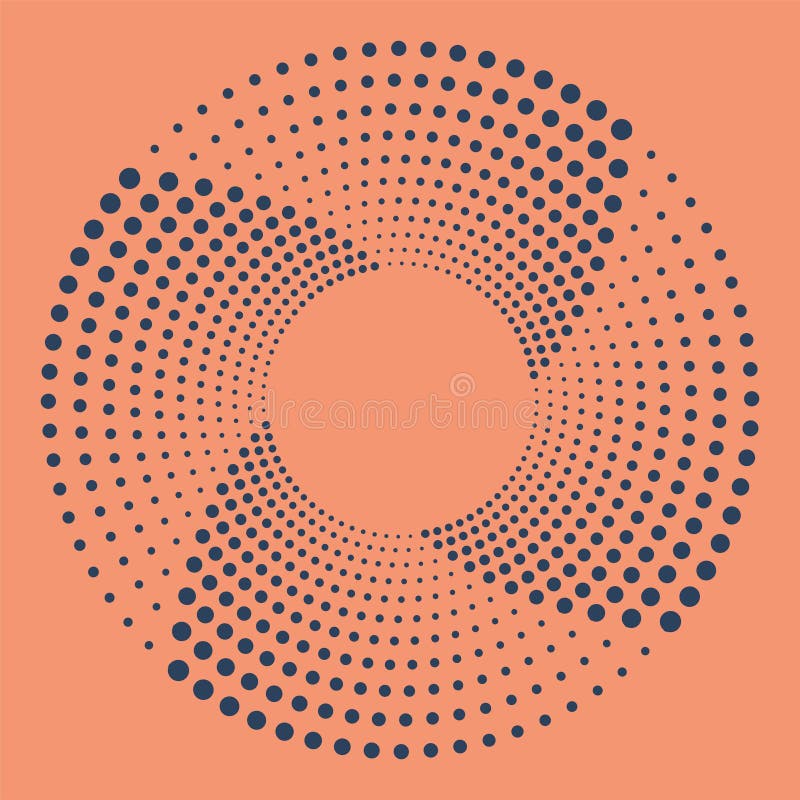 Abstract Dot Frame. Circle Border with Effect Halftone. Modern Faded ...