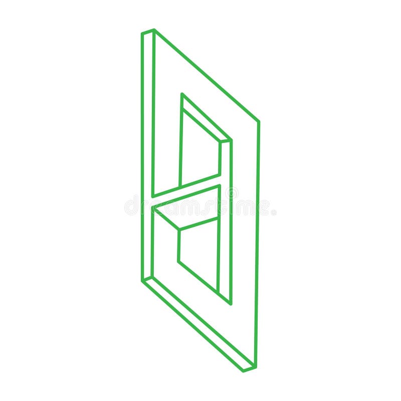 Impossible Endless Outline. Optical Art. Impossible Geometry Green ...