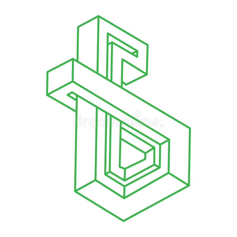 Impossible Objects. Optical Illusion Shapes. 3d Illustration. Logo ...