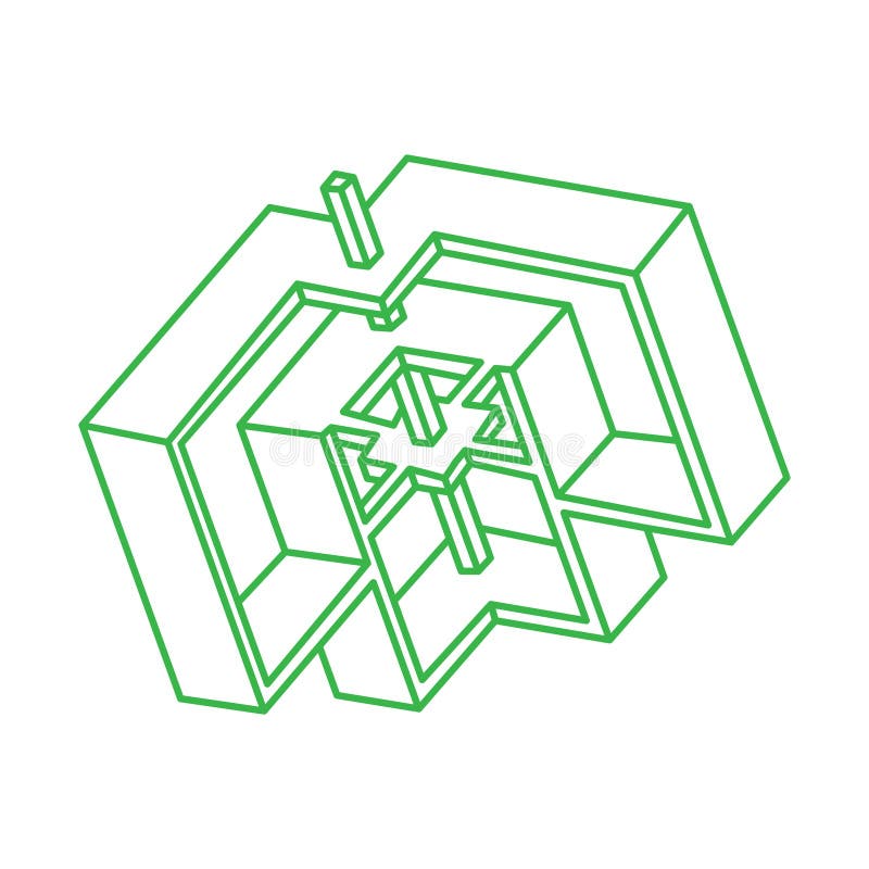 Impossible Shapes. Sacred Geometry Figure. Optical Illusion Logo ...