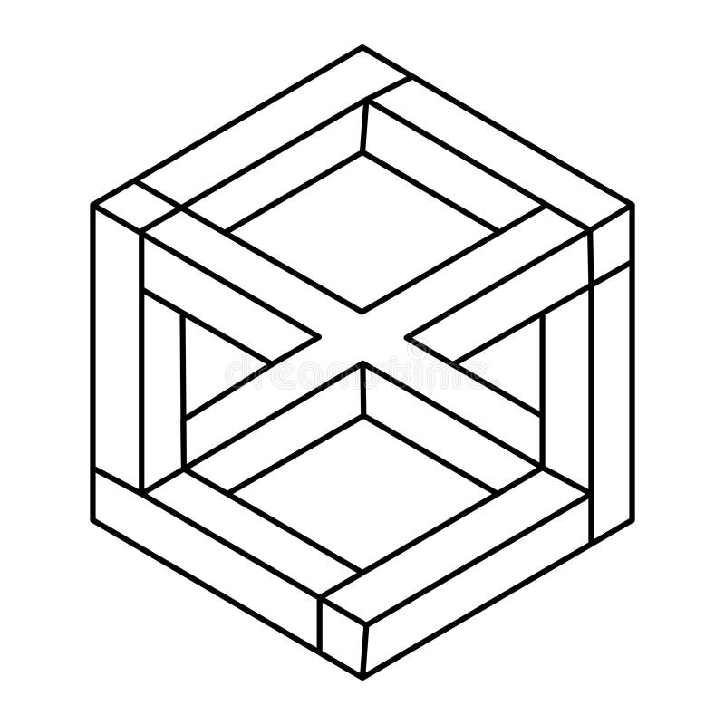 Impossible Cube. Line Design. Impossible Shapes. Optical Illusion ...