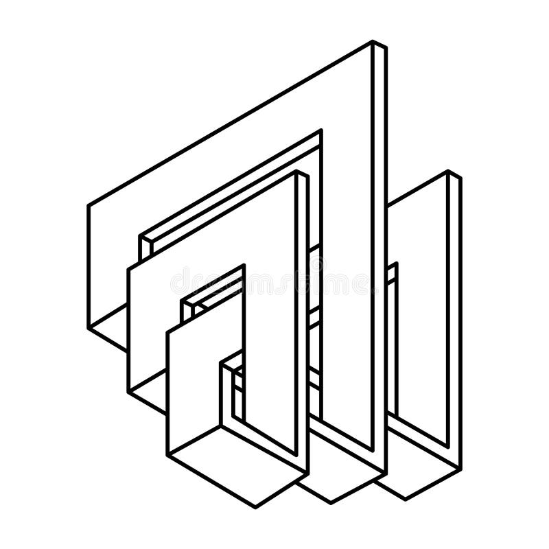 Impossible Optical Illusion Shapes. Opt Art Object. Impossible Figures ...